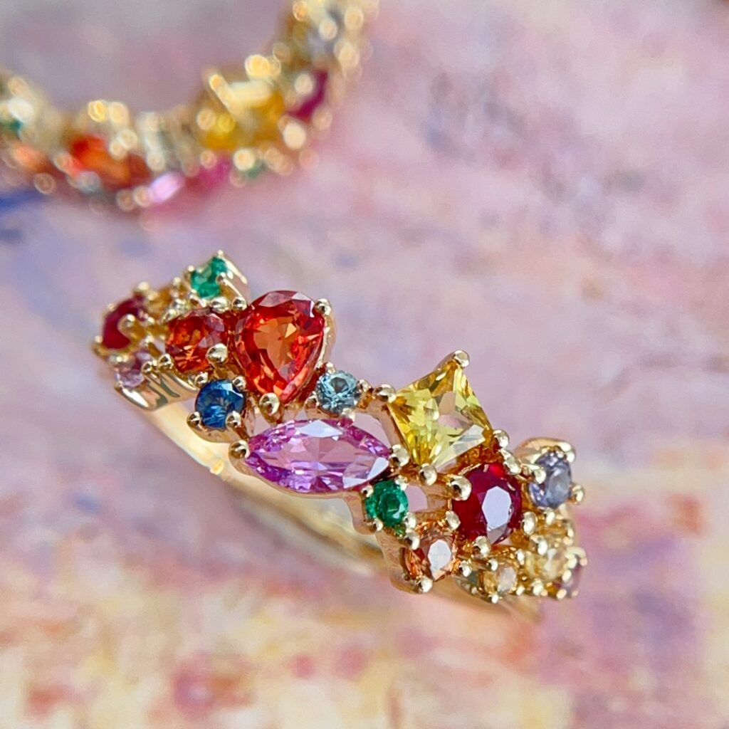 1.00ct Rainbow Fancy Sapphire Ring